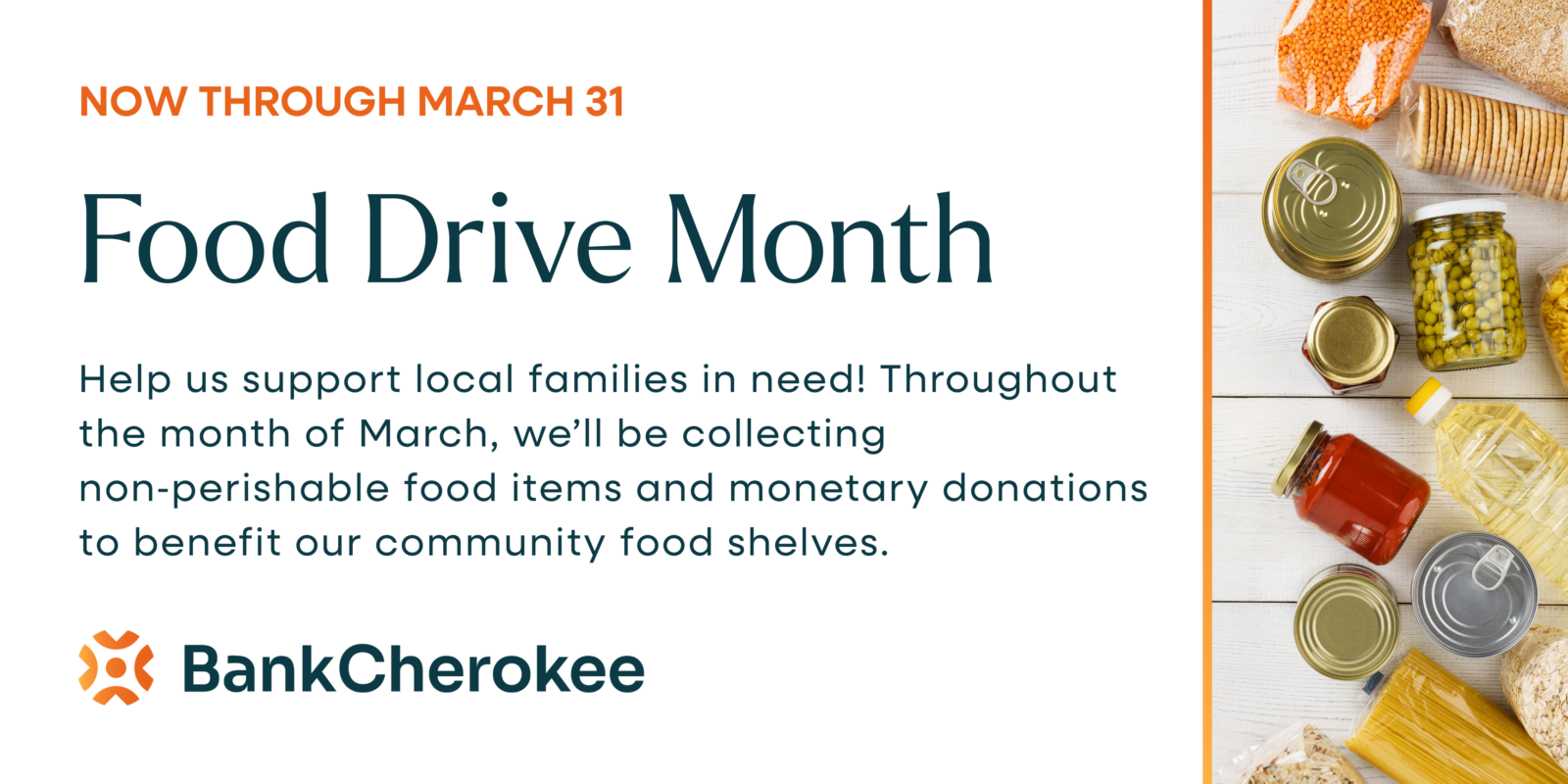 March is Food Drive Month at BankCherokee - BankCherokee